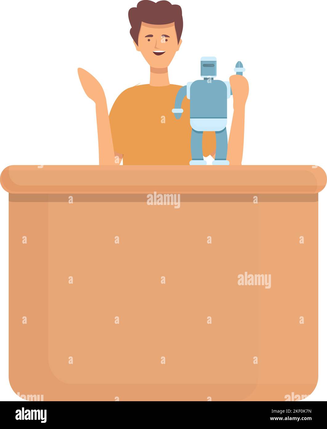 Robot control icon cartoon vector. Kid education. Lab class Stock Vector Image & Art - Alamy