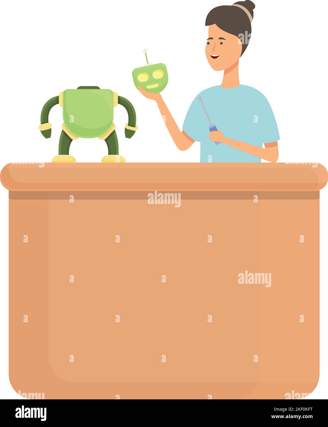 Engineer robot care icon cartoon vector. Kid education. Tech control ...