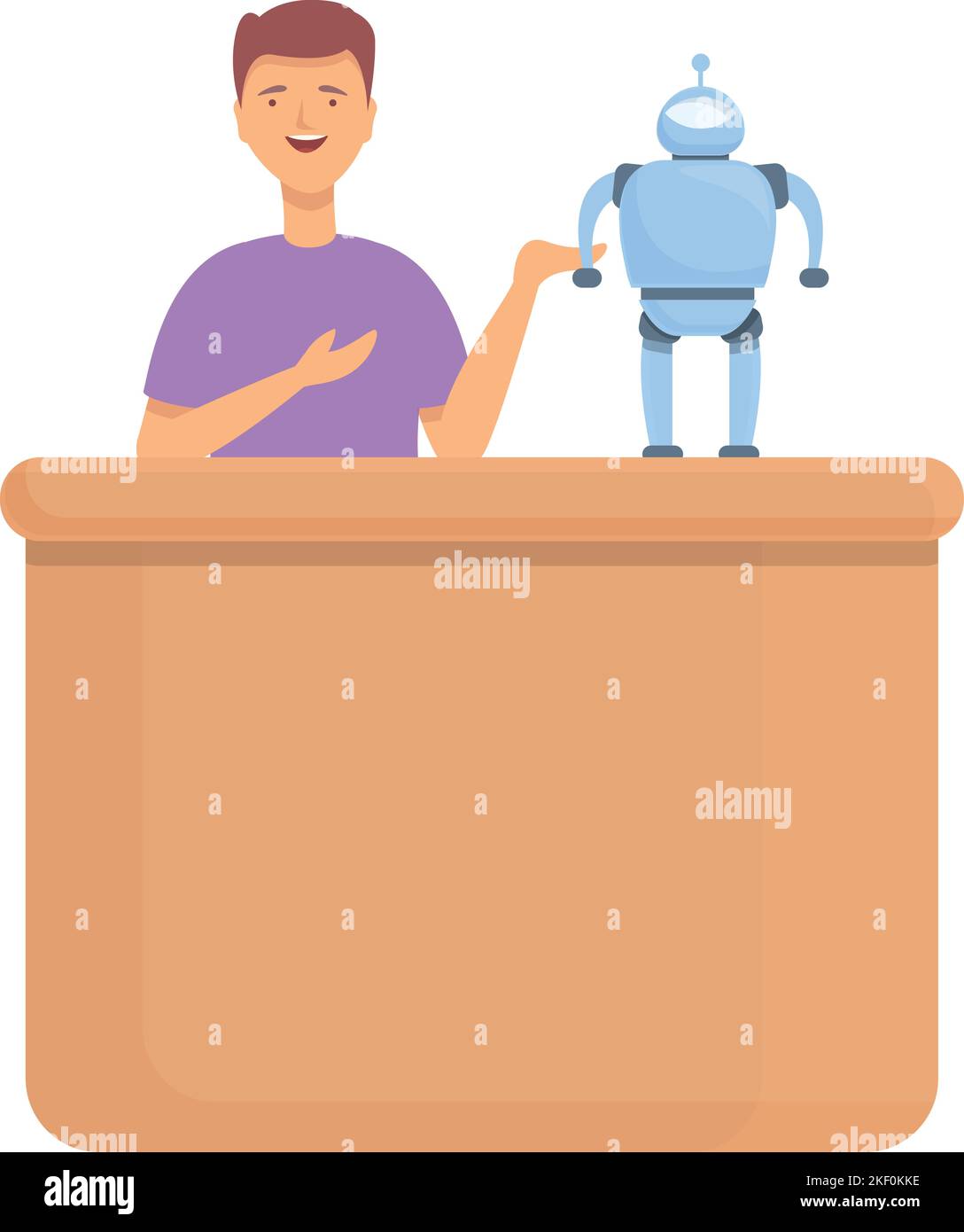 Robot class icon cartoon vector. Kid education. Engineer science Stock Vector Image & Art - Alamy