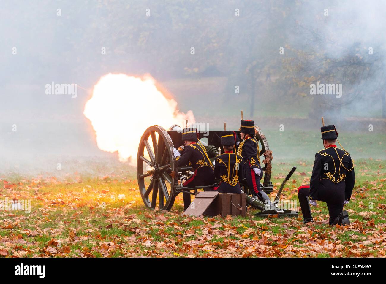 The Kings Troop Royal Horse Artillery carried out a 41 gun salute for ...