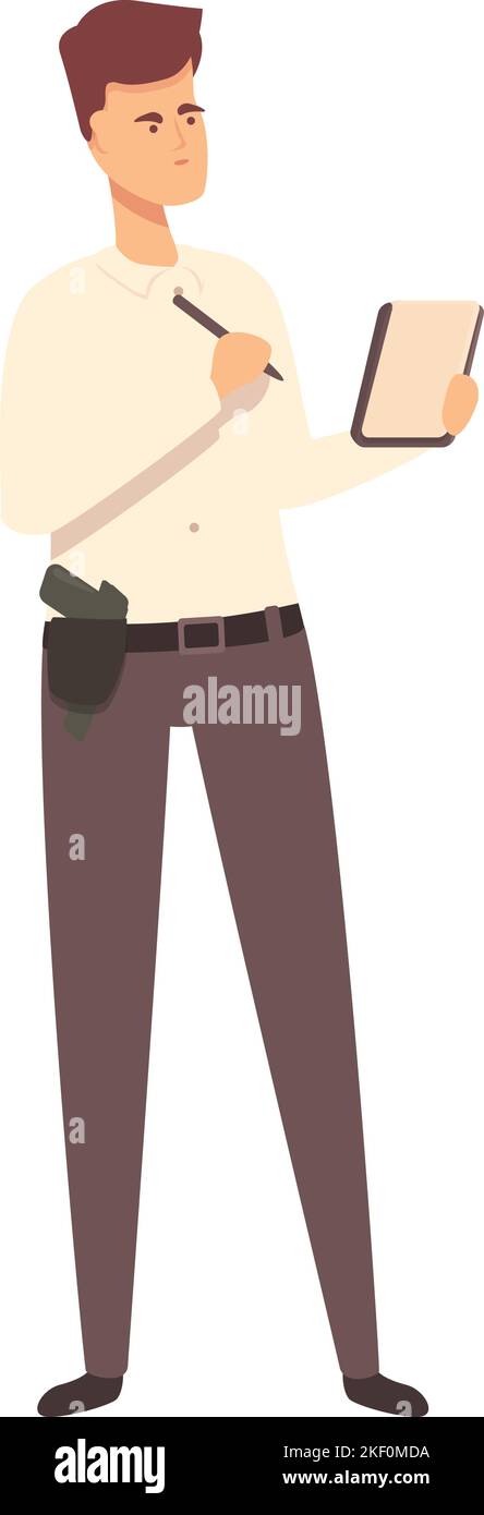 Police investigator icon cartoon vector. Crime detective. Man coat ...