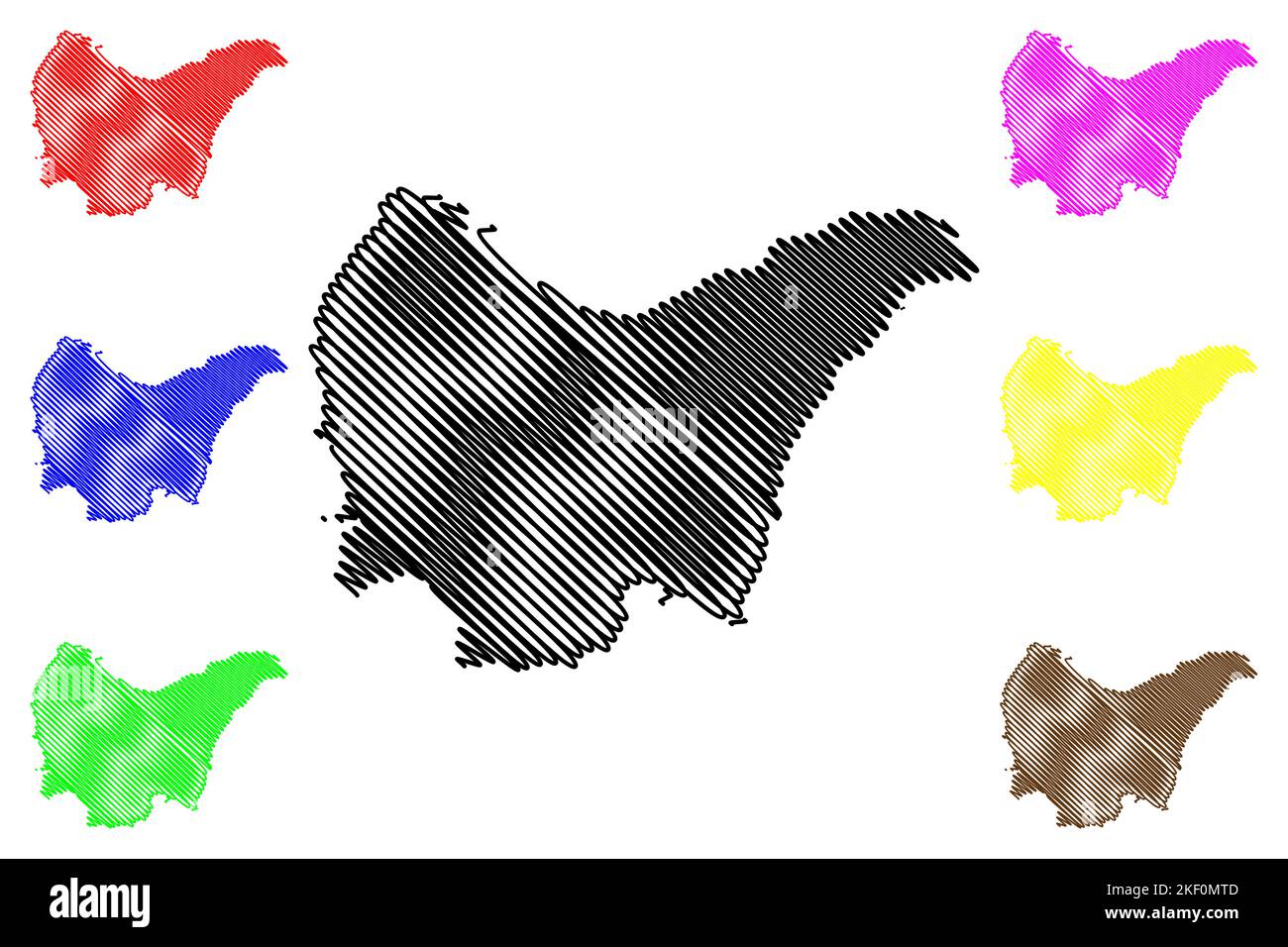 Othonoi island (Hellenic Republic, Greece, Greek island) map vector ...
