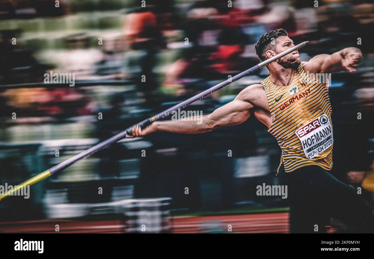 Andreas Hofmann pitching and in action at the European Athletics ...