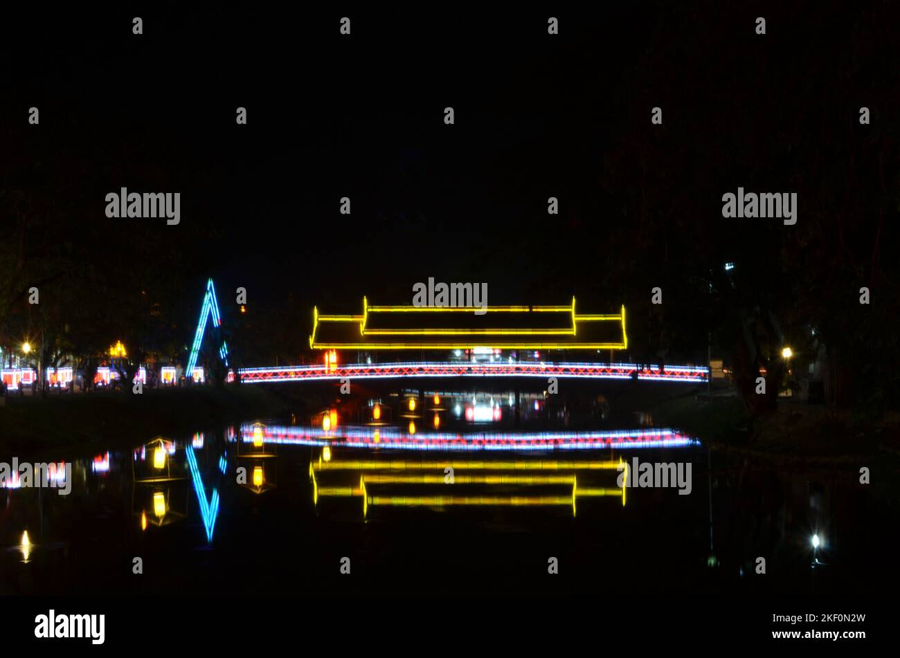 Neon lights Phnom Penh Cambodia at night Asia Stock Photo - Alamy