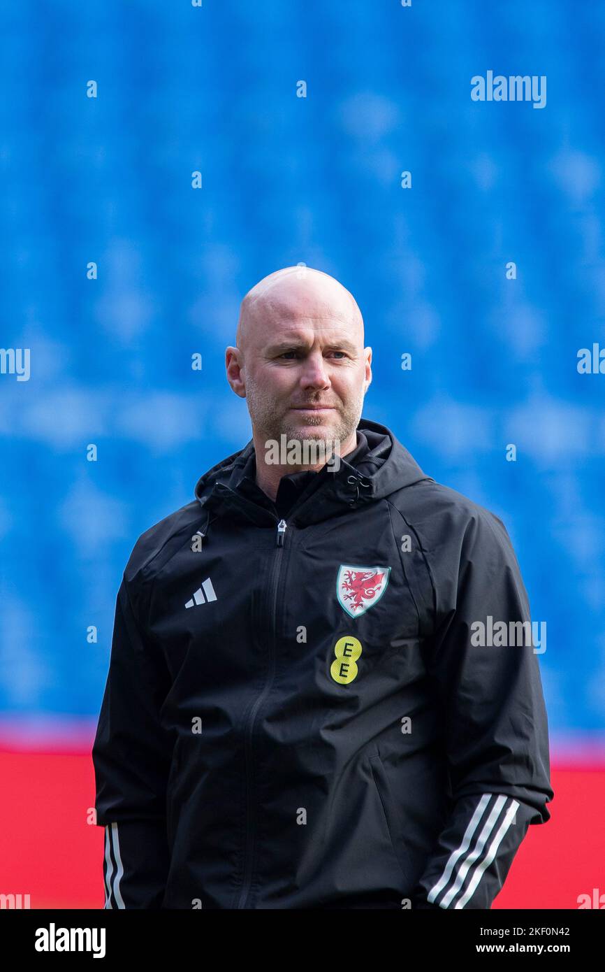 Cardiff, Wales, UK. 15th Nov, 2022. Team coach Rob Page during Wales ...