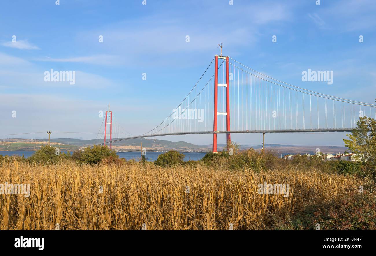 The Canakkale 1915 Bridge in Canakkale, Turkey. One of the longest ...