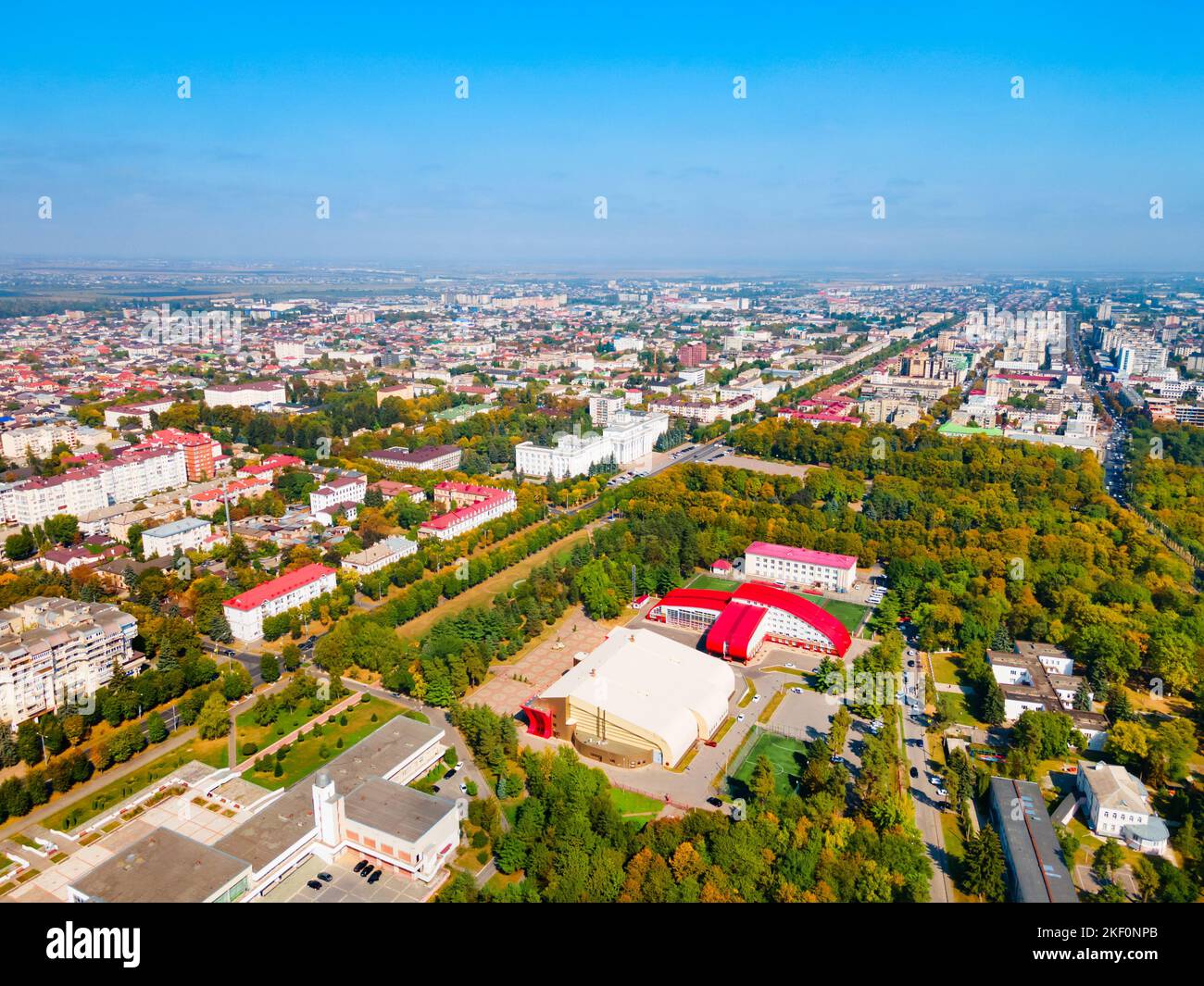 Nalchik aerial panoramic view. Nalchik is the capital city of the ...