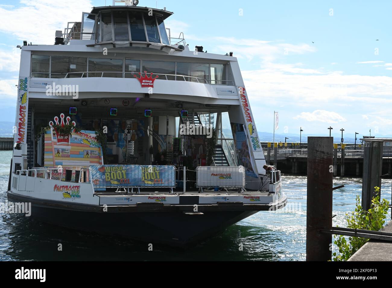 King Karla, the best party boat on the Lake Constance Stock Photo - Alamy