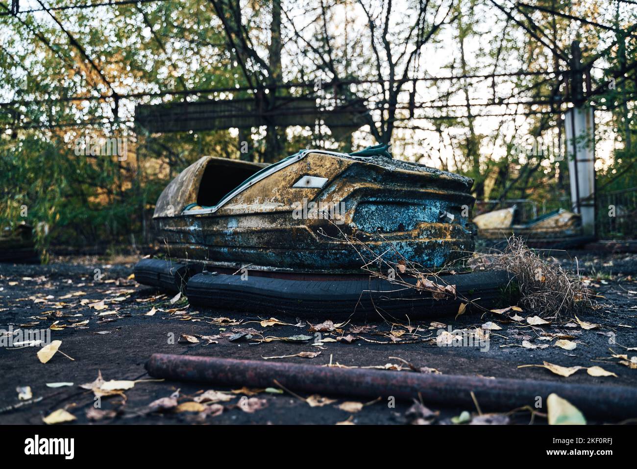 Abandoned Amusement Car Ride in Ghost City of Pripyat in Chernobyl ...