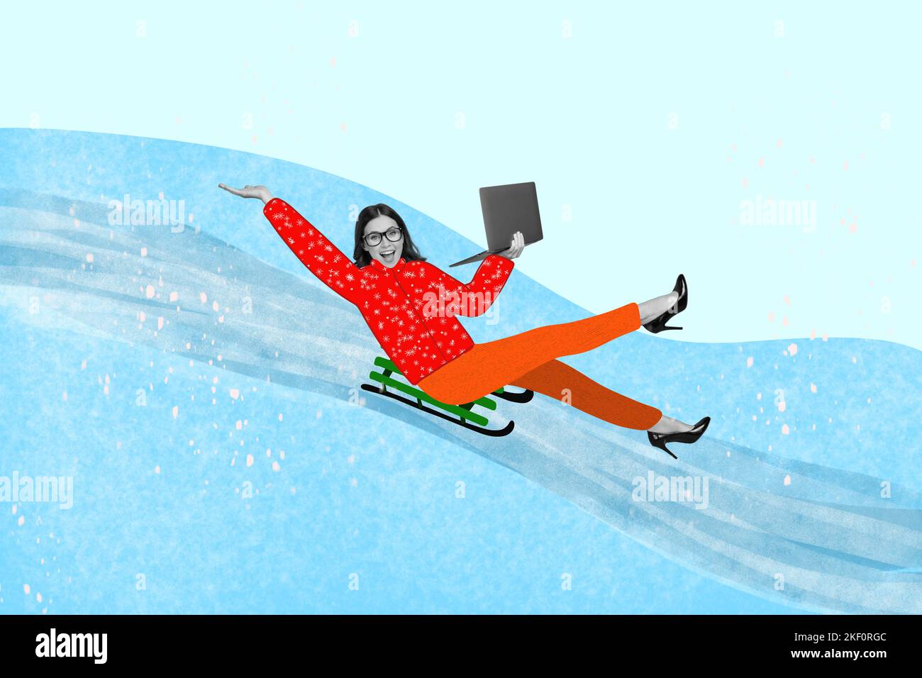 Creative photo collage illustration of funny funky positive cheerful ...