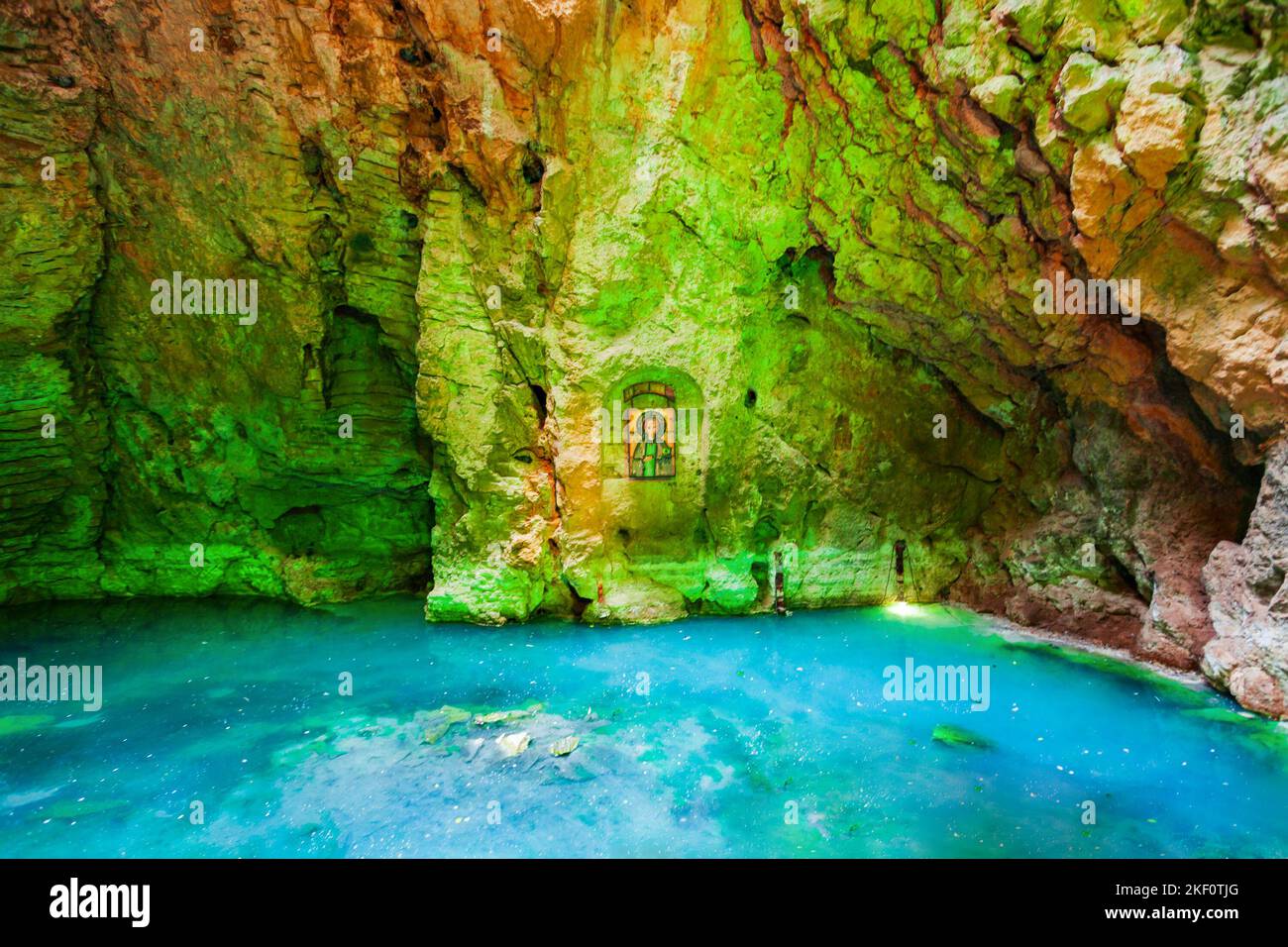 Proval Lake inside Mountain Mashuk in Pyatigorsk, a spa city in ...