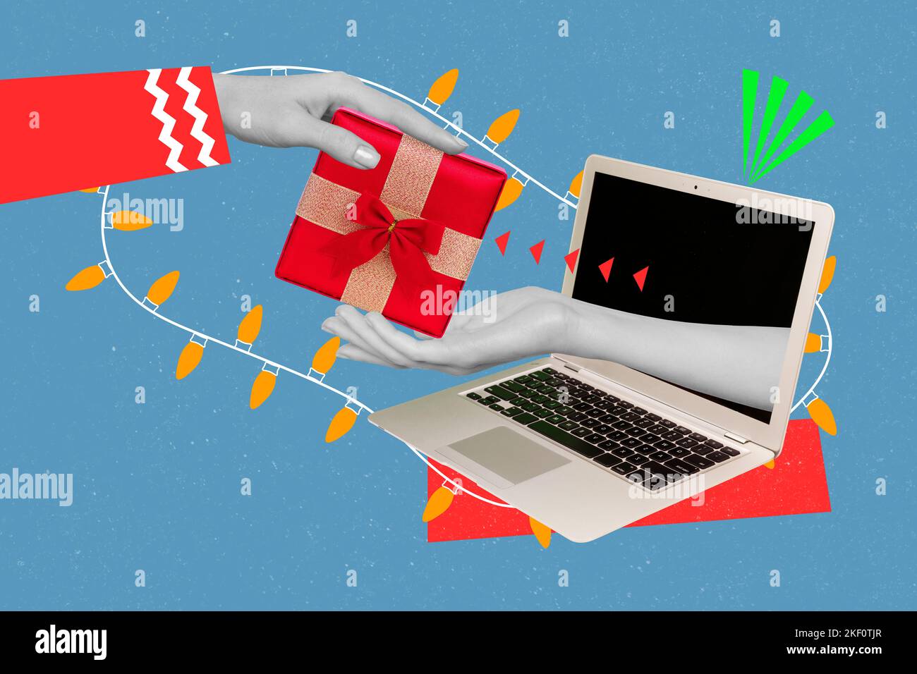 Creative 3d photo artwork graphics painting of arms buying x-mas gifts ...