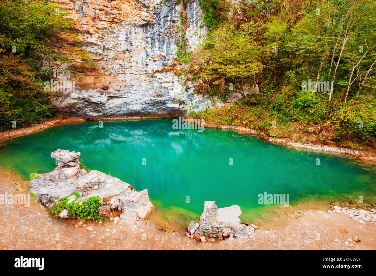 Blue Lake or Tsisferi Lake or Goluboye Ozero is located on the right ...