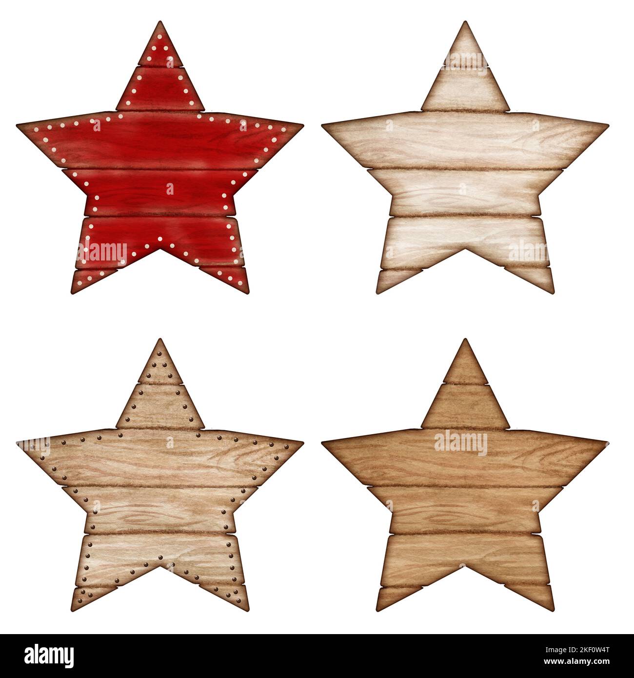 The blank wooden stars isolated on white background Stock Photo - Alamy