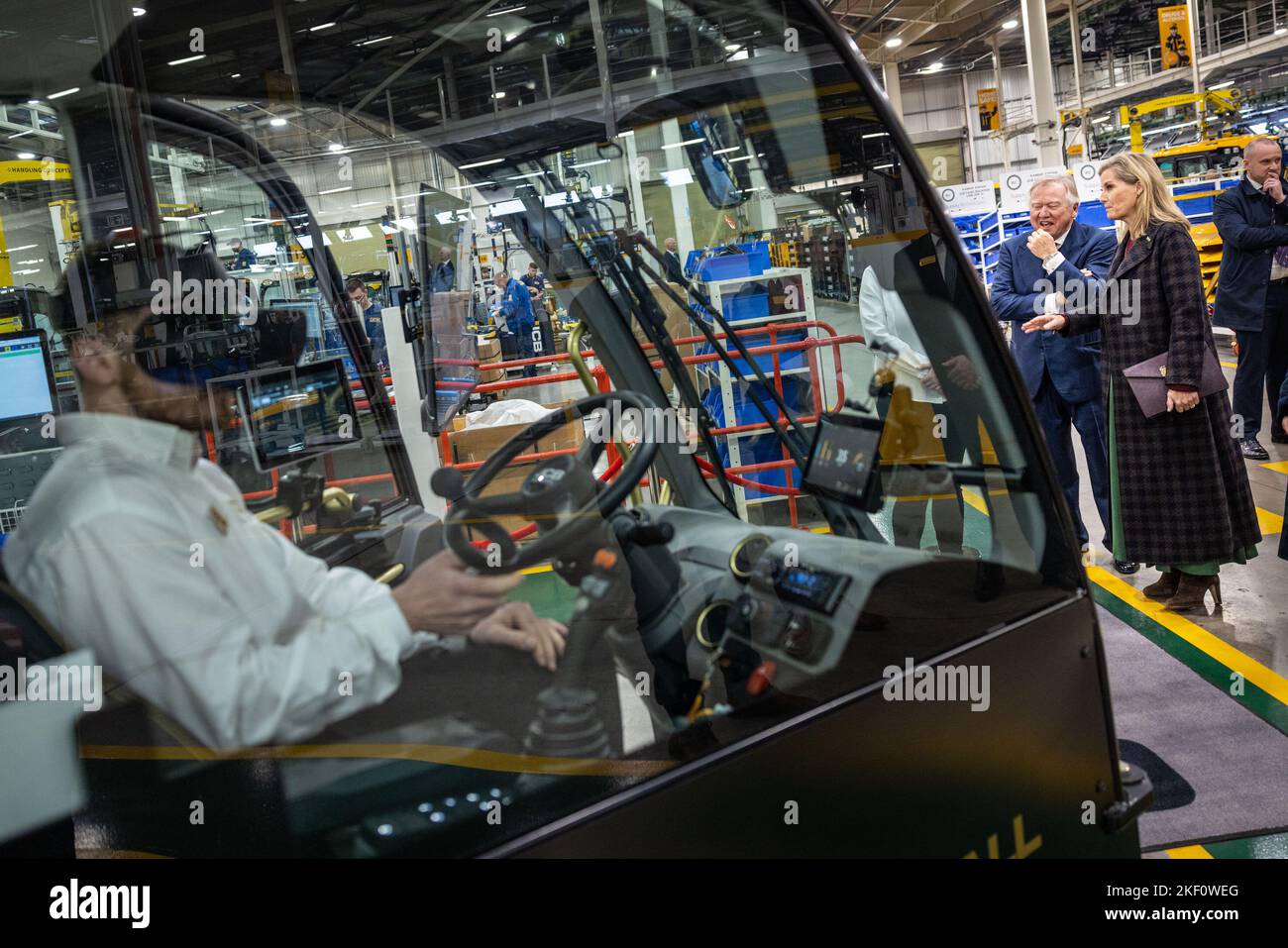 The Countess of Wessex and JCB chairman Lord Bamford during a visit to ...