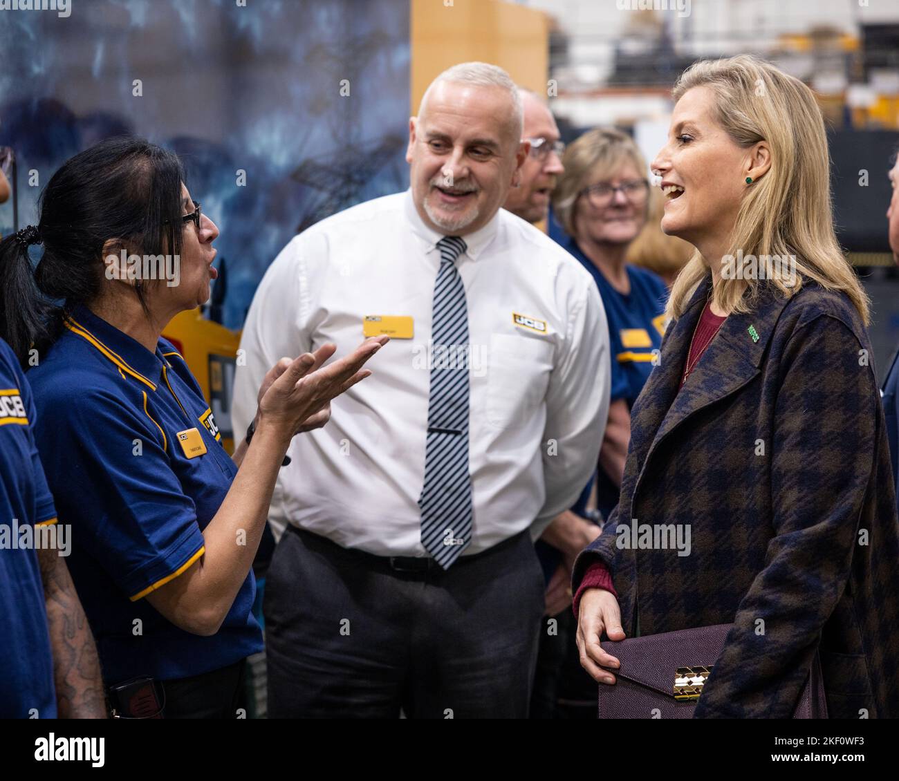 The Countess of Wessex (right) during a visit to the JCB Cab Systems ...