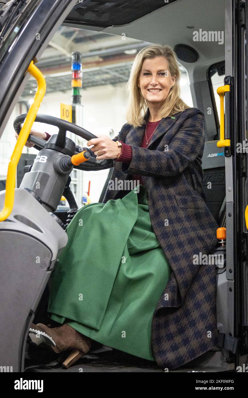 The Countess of Wessex during a visit to the JCB Cab Systems Factory in ...