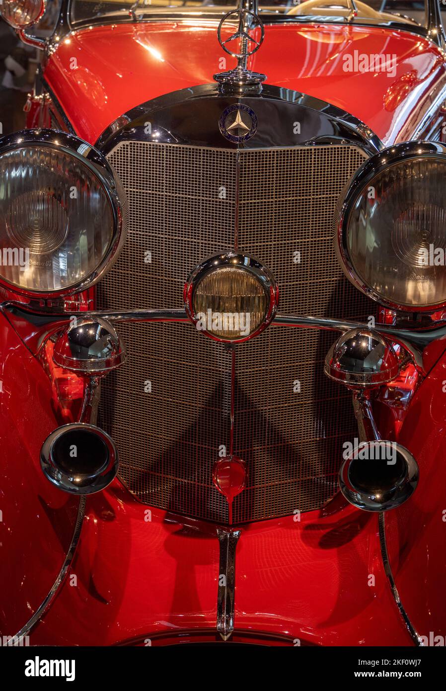 detail of radiator, Mercedes Benz Museum, Stuttgart, Germany Stock ...