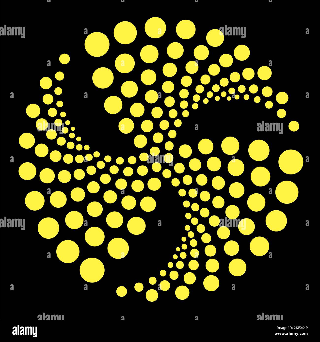 Yellow Circle Dotted Icon Isolated on Black Background Stock Photo - Alamy