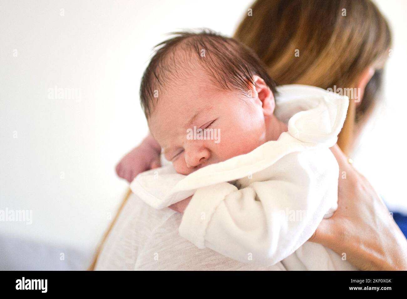 Illustration picture shows a baby just born in a maternity hospital, in ...