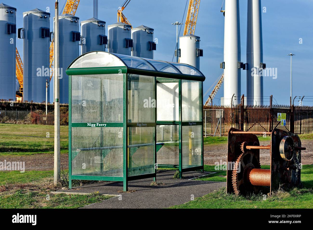 Cromarty Firth Scotland Nigg large metal tubular parts for off shore ...