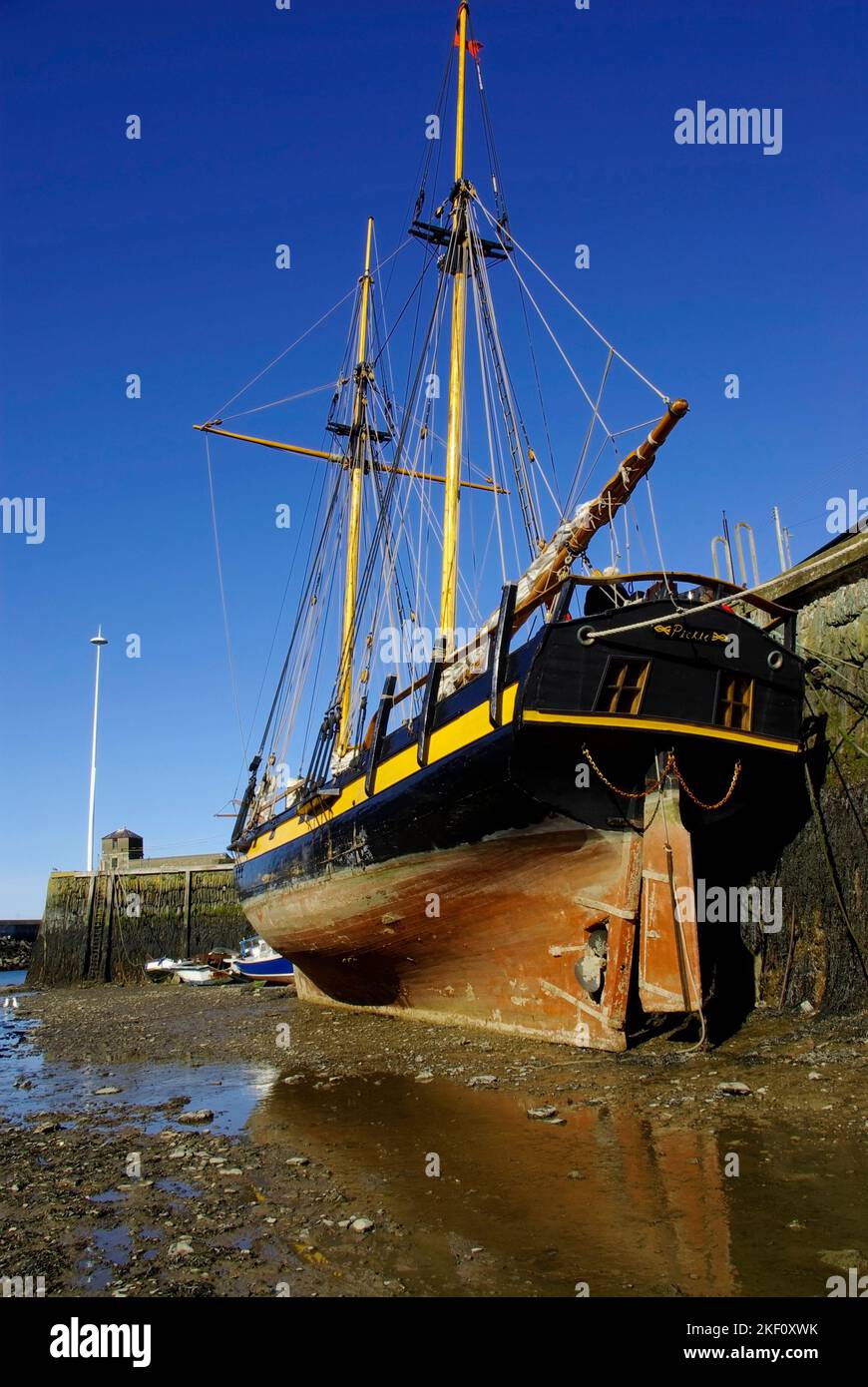 HMS Pickle replica, Amlwch Port, Anglesey, North Wales, United Kingdom ...