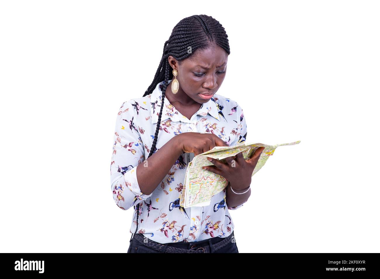 African american woman paper map hi-res stock photography and images ...