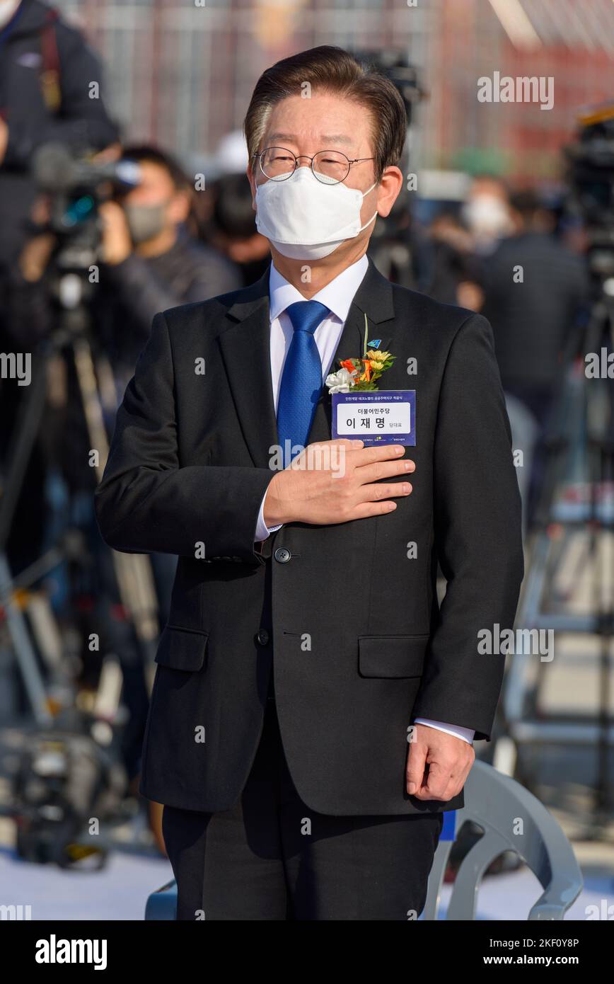 Rep. Lee Jae-myung, leader of the main opposition Democratic Party is ...