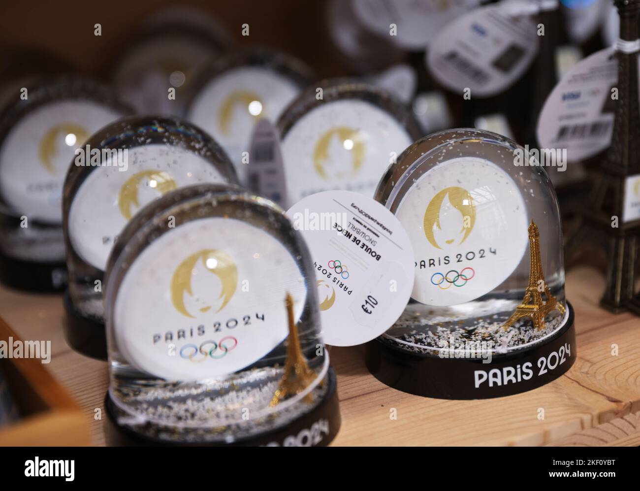 Paris, France. 15th Nov, 2022. Licensed products are seen at the first ...