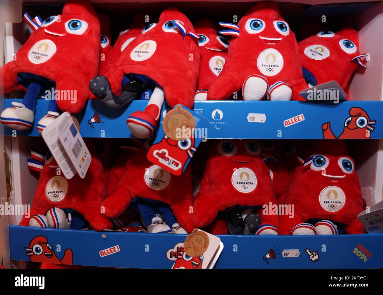 Paris, France. 15th Nov, 2022. Licensed products are seen at the first ...