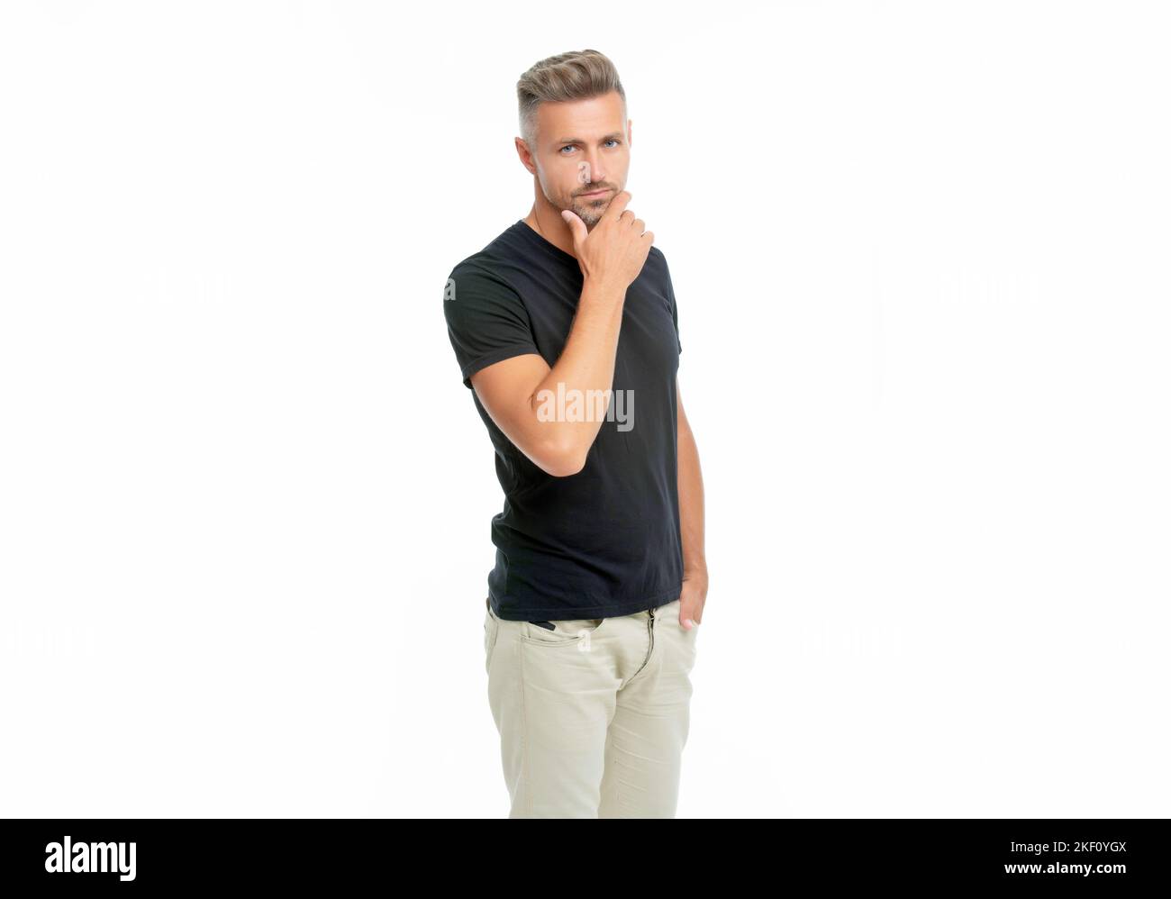 Mature grizzled man isolated hi-res stock photography and images - Alamy