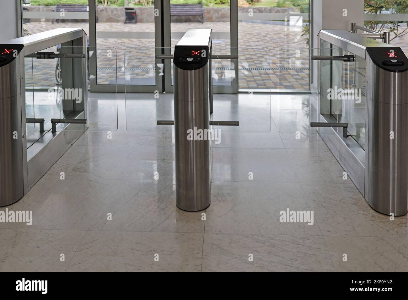 Electronic turnstile. Access system to the building. Security systems ...