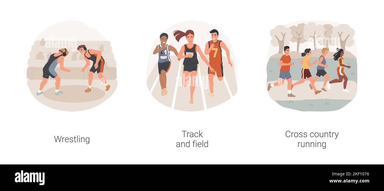 Sport and fitness in high school isolated cartoon vector illustration ...