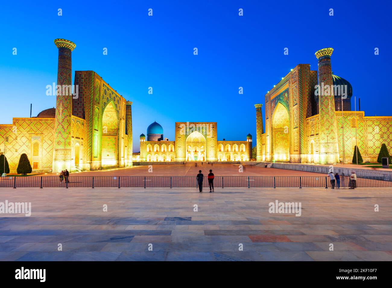 Registan Ulugh Beg Madrasah, Sher Dor Madrasa and Tilya Kori Madrassah ...
