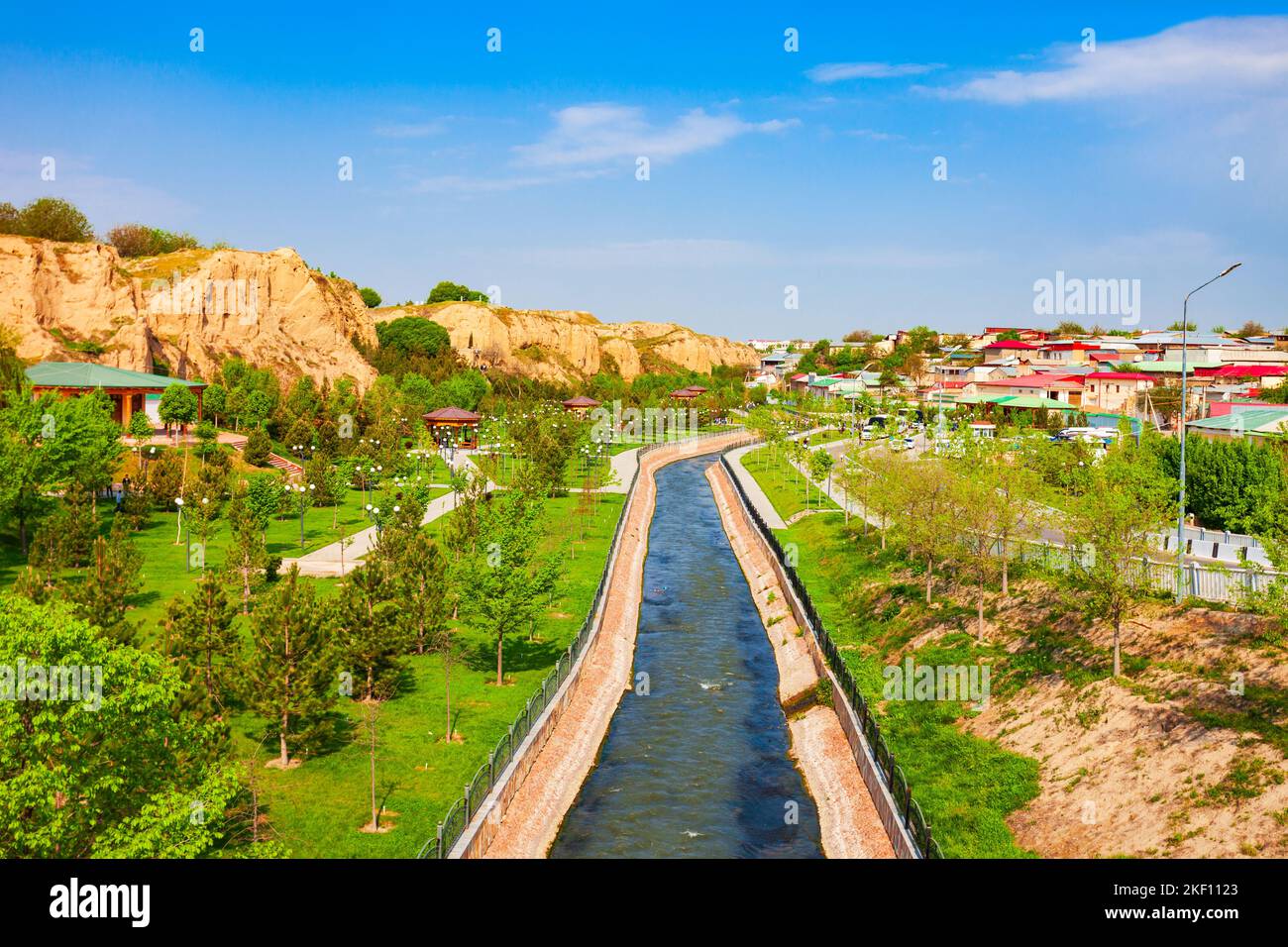 Siyob or Siab river near the Mausoleum of St. Daniel in the Samarkand ...