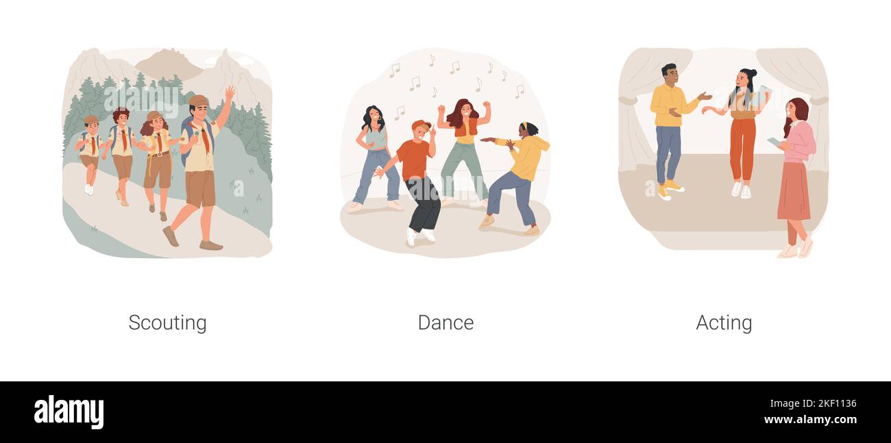 Extracurricular activities in high school isolated cartoon vector ...