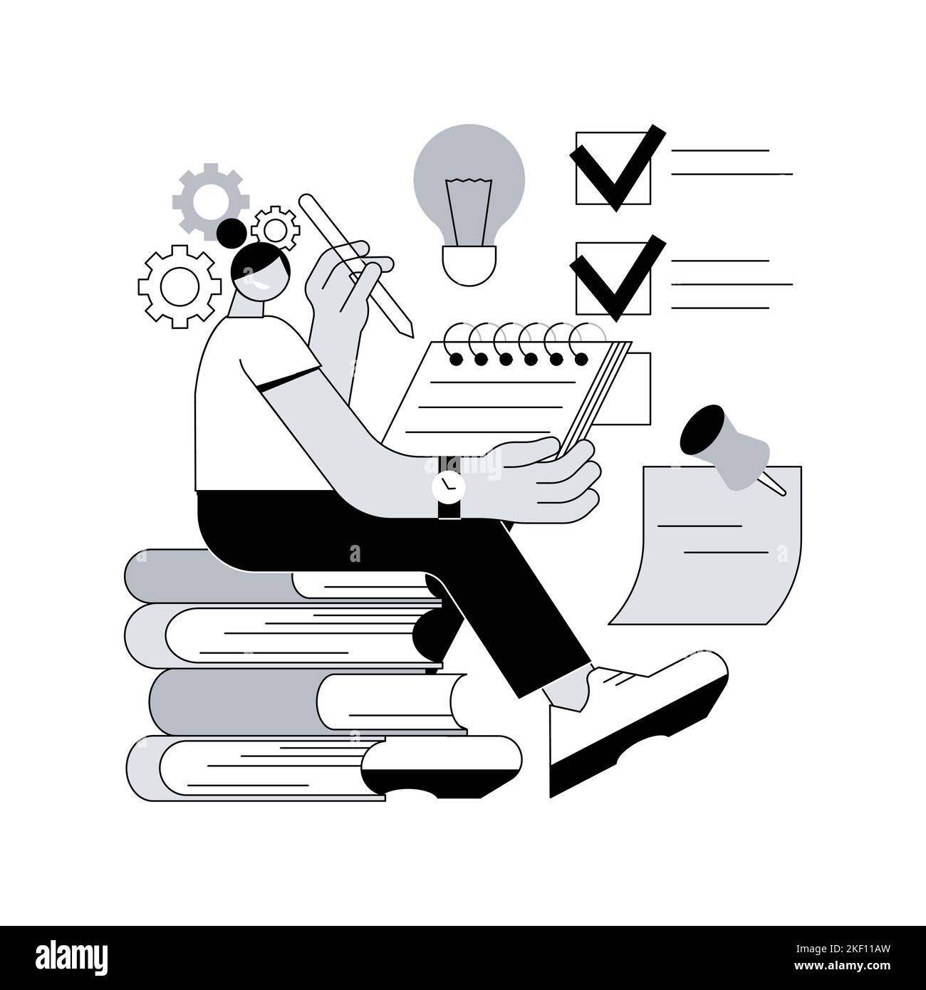 Learning abstract concept vector illustration. Learning style, memory ...