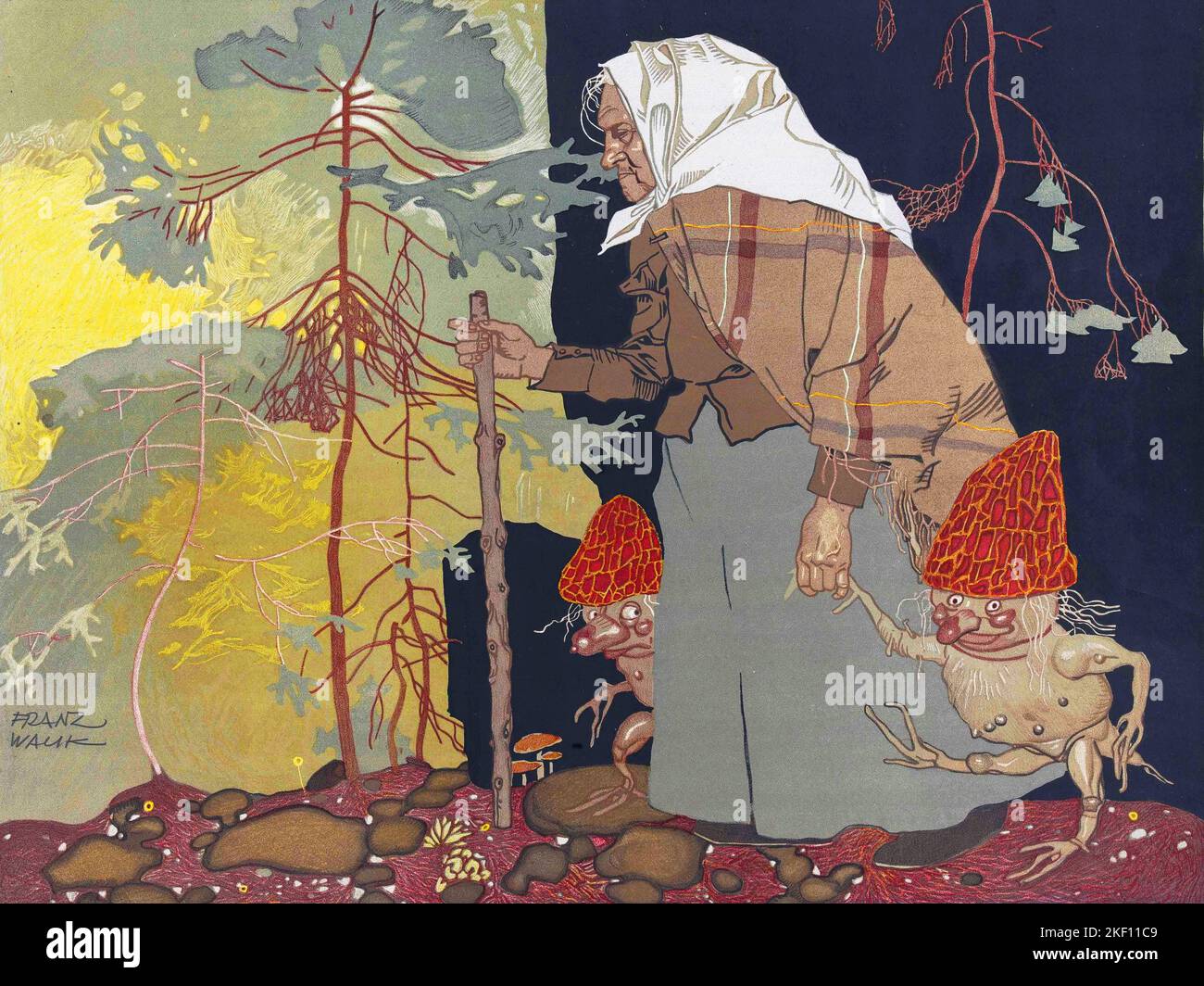 Franz Wacik - Witch with Mushroom Men Stock Photo - Alamy