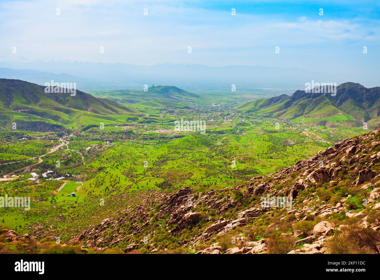 Beauty mountain landscape between Samarkand and Shahrisabz cities in ...