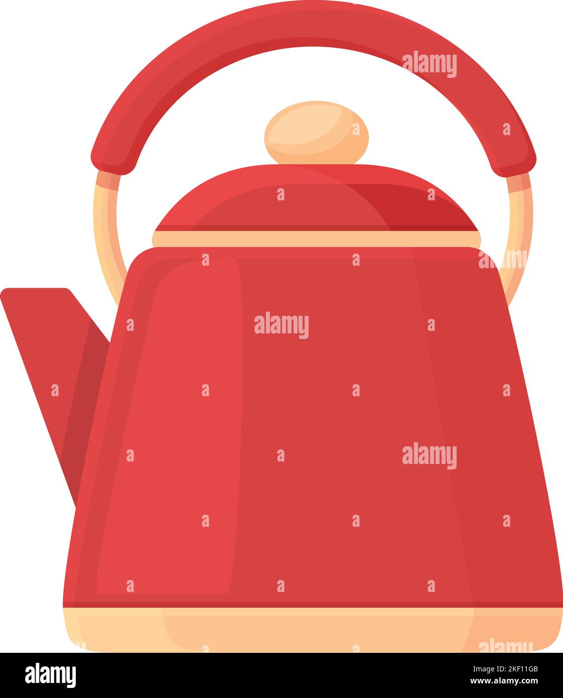 Red kettle icon cartoon vector. Hot boiler. Kitchen pot Stock Vector ...