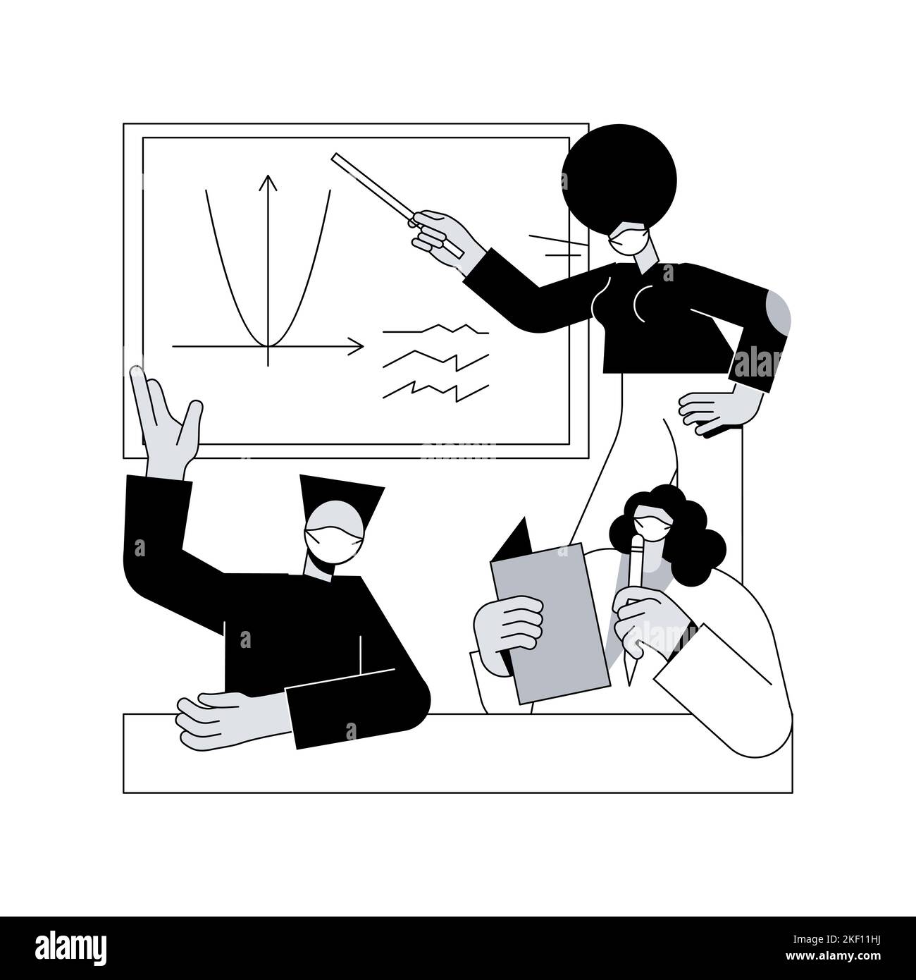 Face mask for pupils abstract concept vector illustration. Student ...