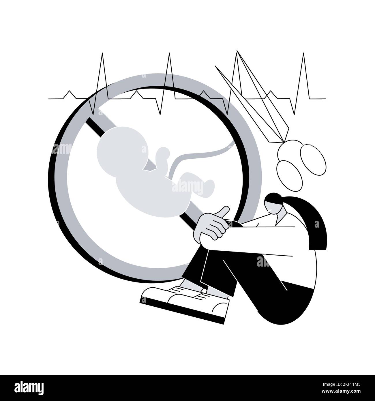 Abortion abstract concept vector illustration. Ending pregnancy ...