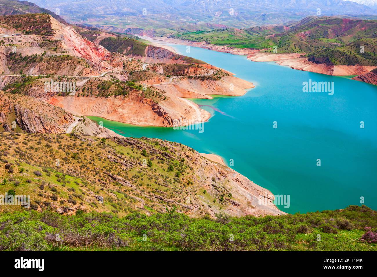 Lake Hisorak is a water reservoir near Shahrisabz city in Uzbekistan ...