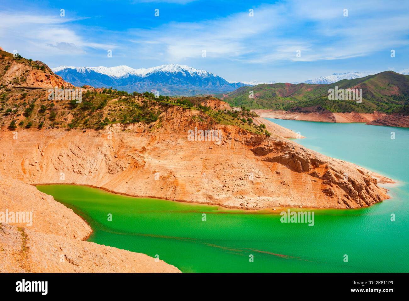 Lake Hisorak is a water reservoir near Shahrisabz city in Uzbekistan ...