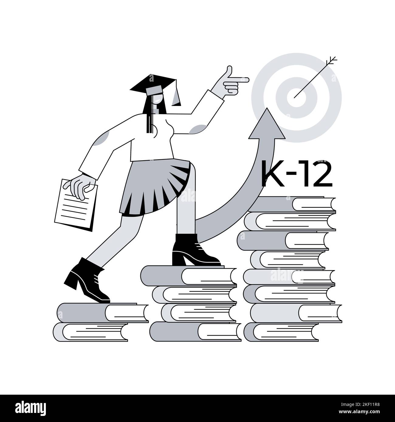 K-12 program abstract concept vector illustration. K-12 education timeline, homeschool program ...