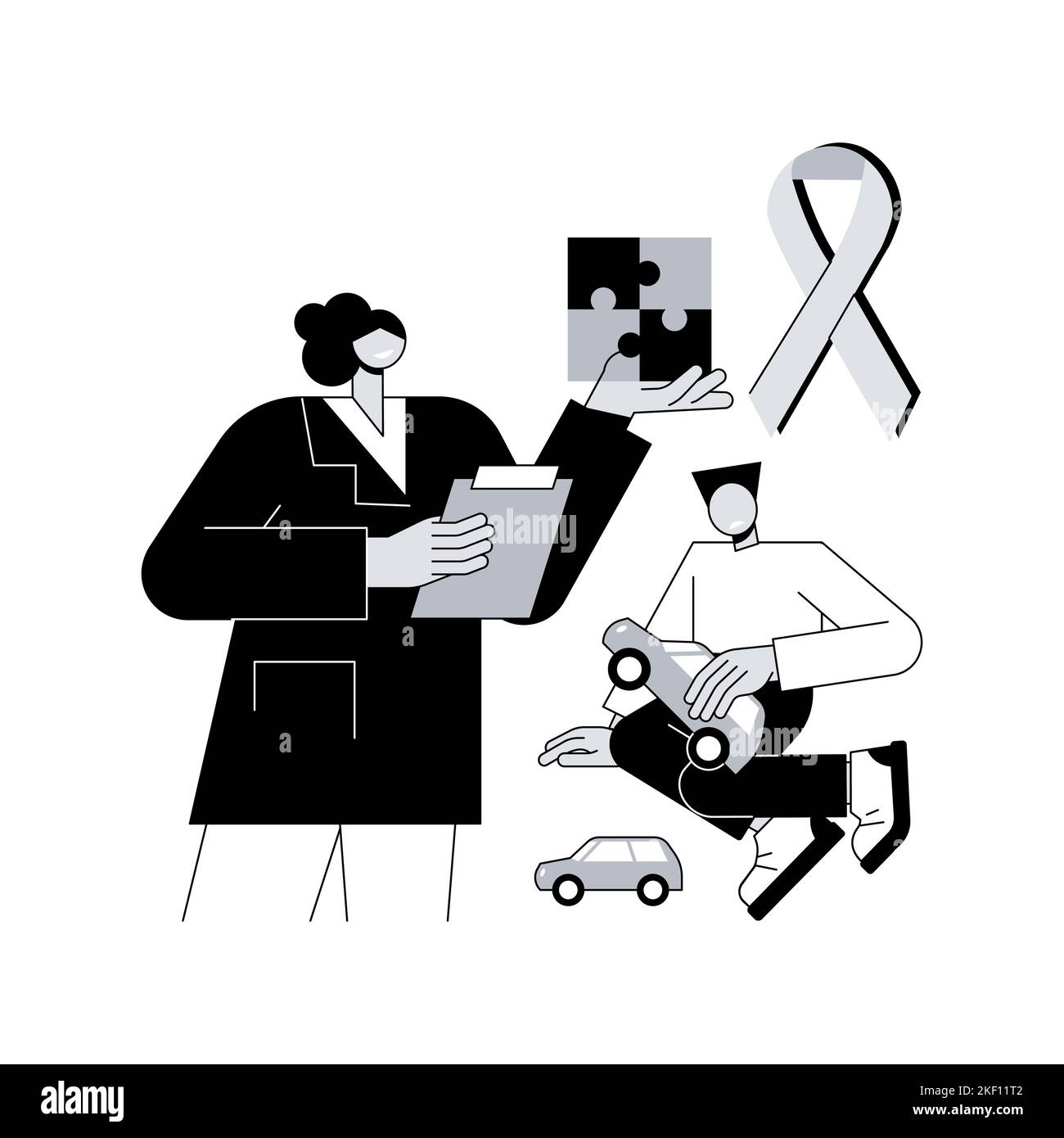 Autism treatment abstract concept vector illustration. Autism therapy ...