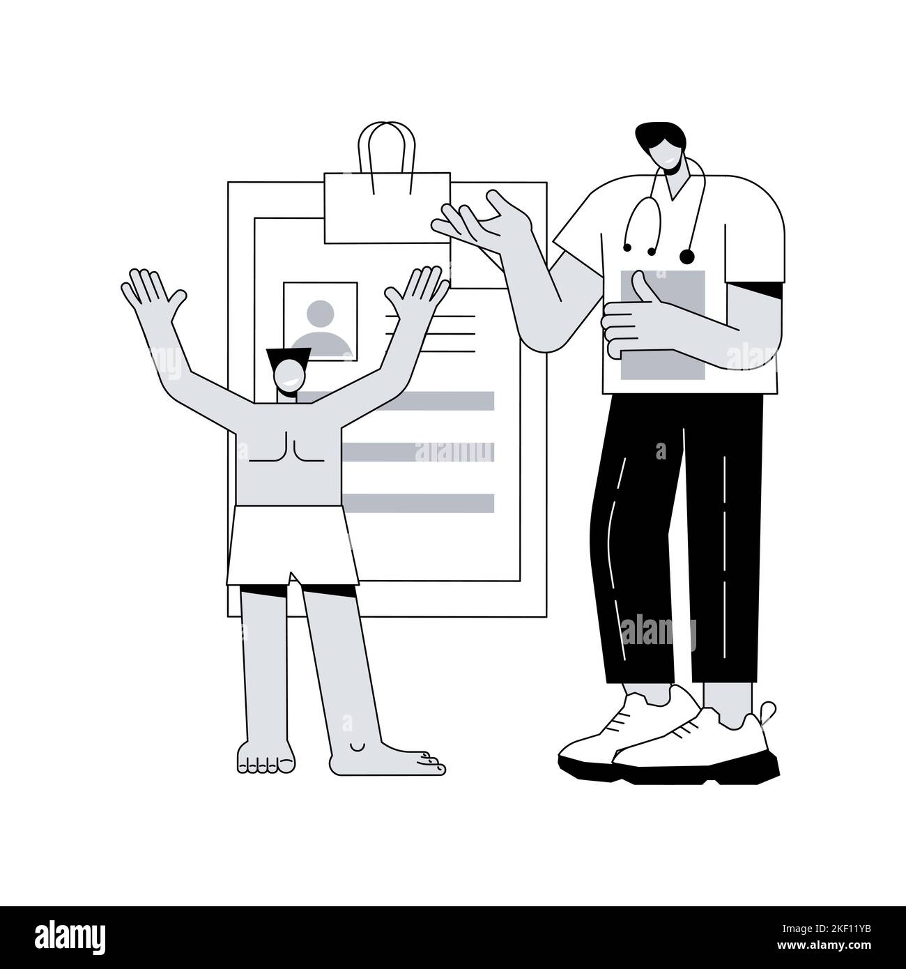Head to toe physical examination abstract concept vector illustration ...