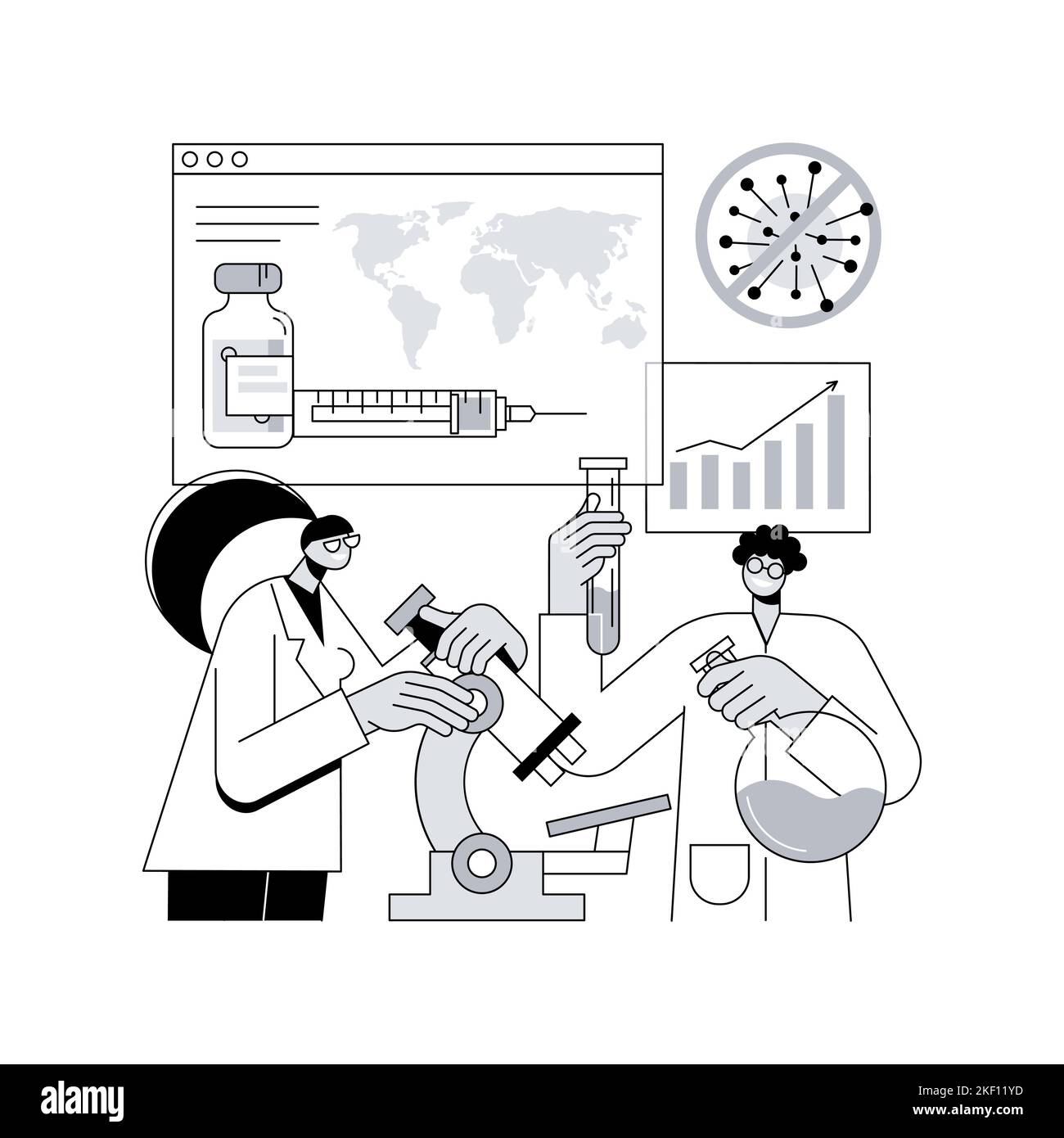 Coronavirus vaccine abstract concept vector illustration. News tracker ...