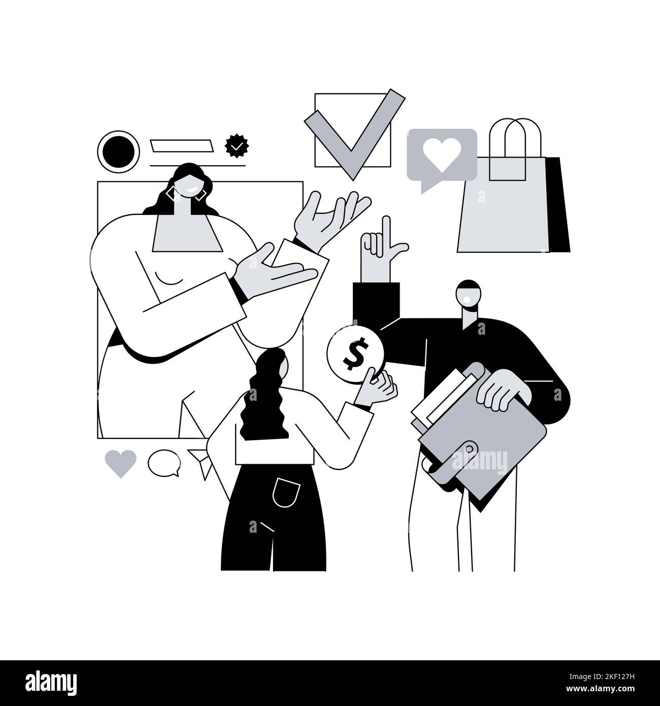 Virtual influencer abstract concept vector illustration. Influencer ...