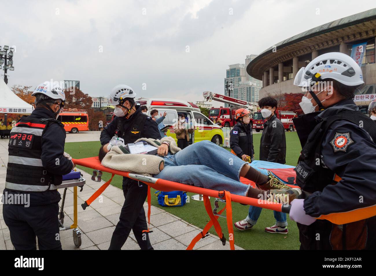 South Korea, Seoul - 15 Nov 2022, A disaster medical team is conducting ...